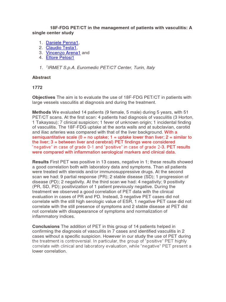 Score Vasculitis | PDF