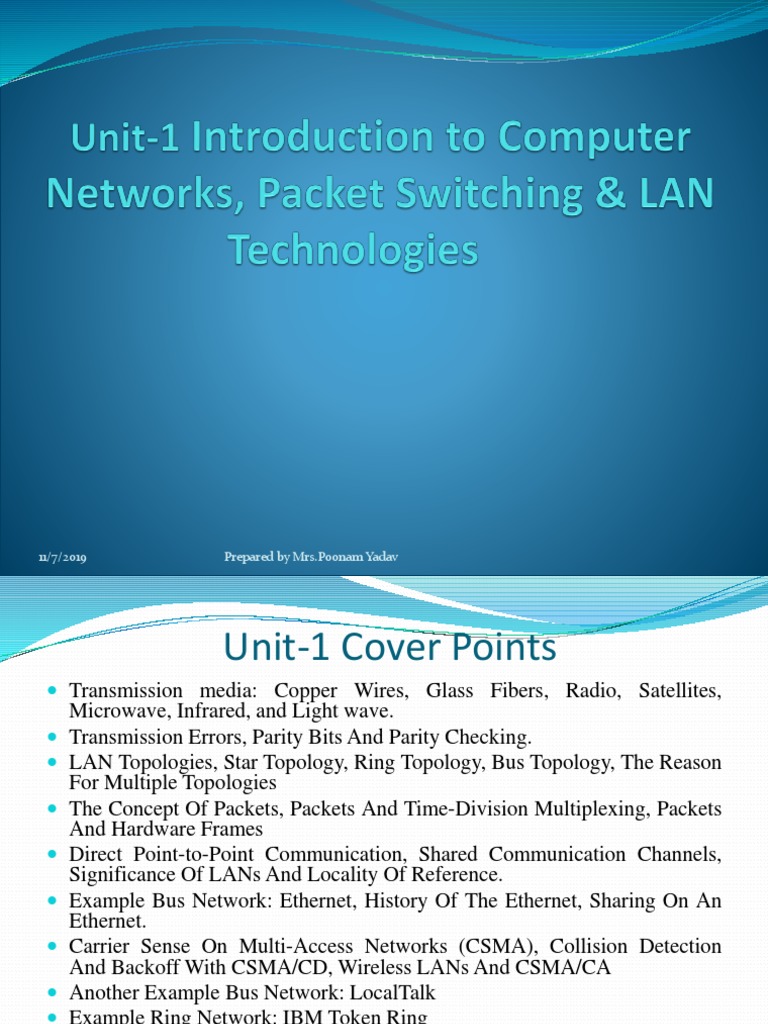 11/7/2019 Prepared by Mrs - Poonam Yadav | PDF | Network Topology ...