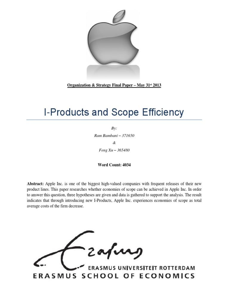 Apple Inc.'s Economies of Scope Analysis | PDF | Apple Inc. | Economics