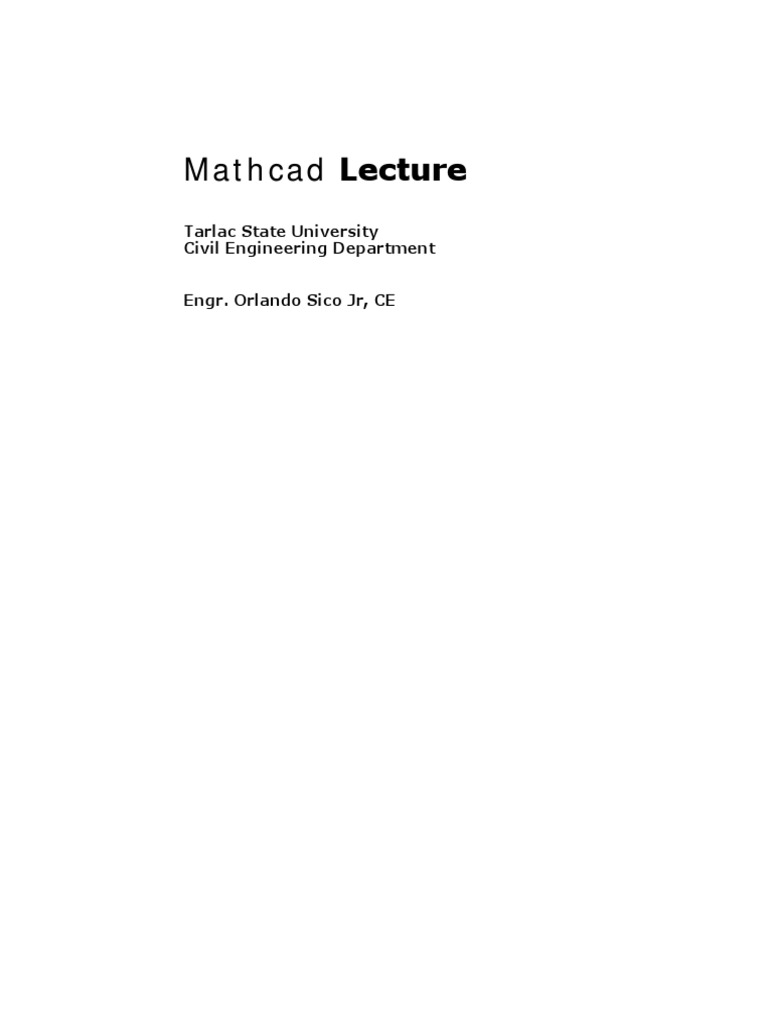 An Introduction to Getting Started with Mathcad: Regions, Calculations ...