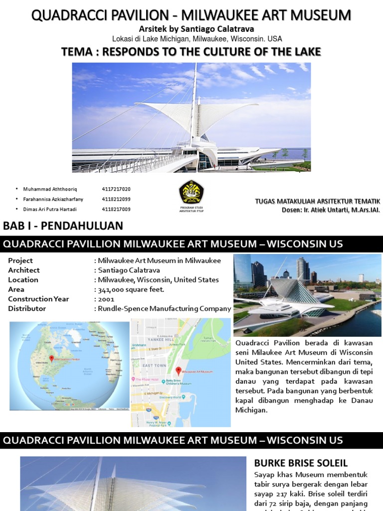 Quadracci Pavilion: Ikon Milwaukee Art Museum | PDF | Seni