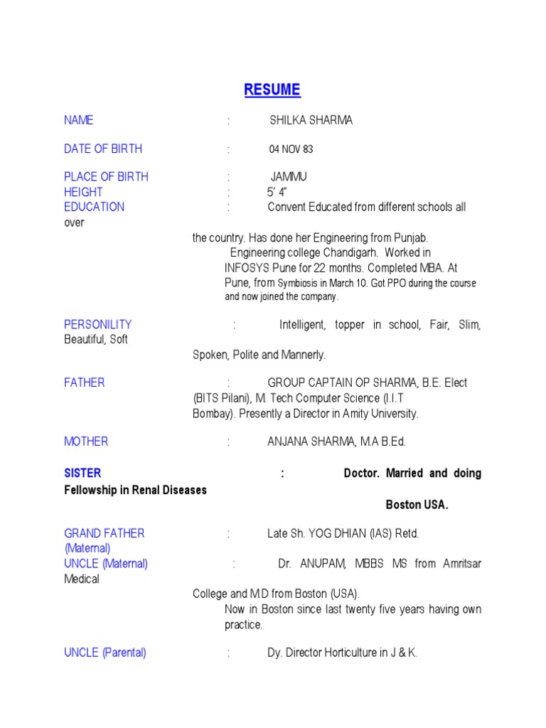 Shilka Sharma's Professional Resume | PDF