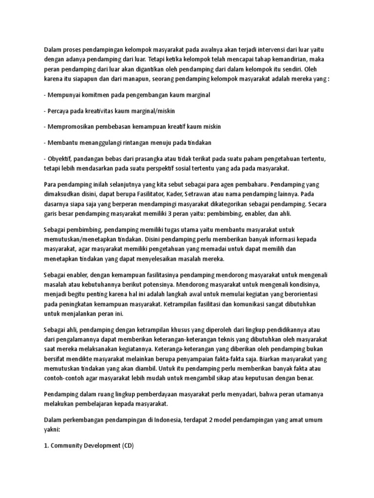 Jenis-Jenis Pendampingan | PDF