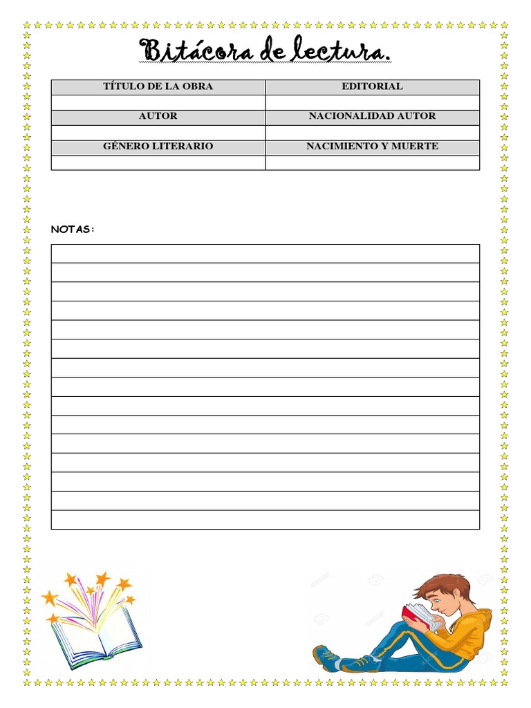 Bitácora de lectura.: Título De La Obra Editorial
