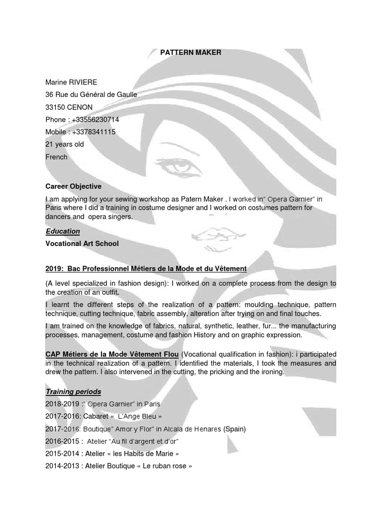 CV Pattern Maker | PDF