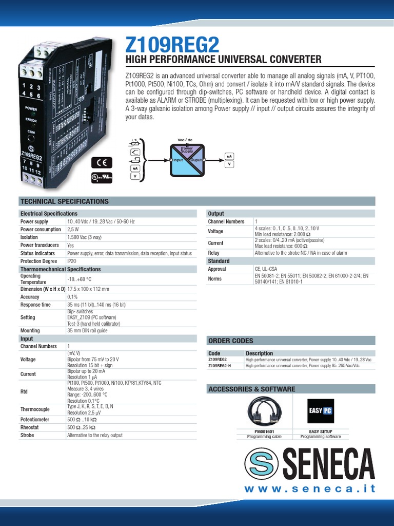 Z109REG2: High Performance Universal Converter | PDF | Power Supply | Relay