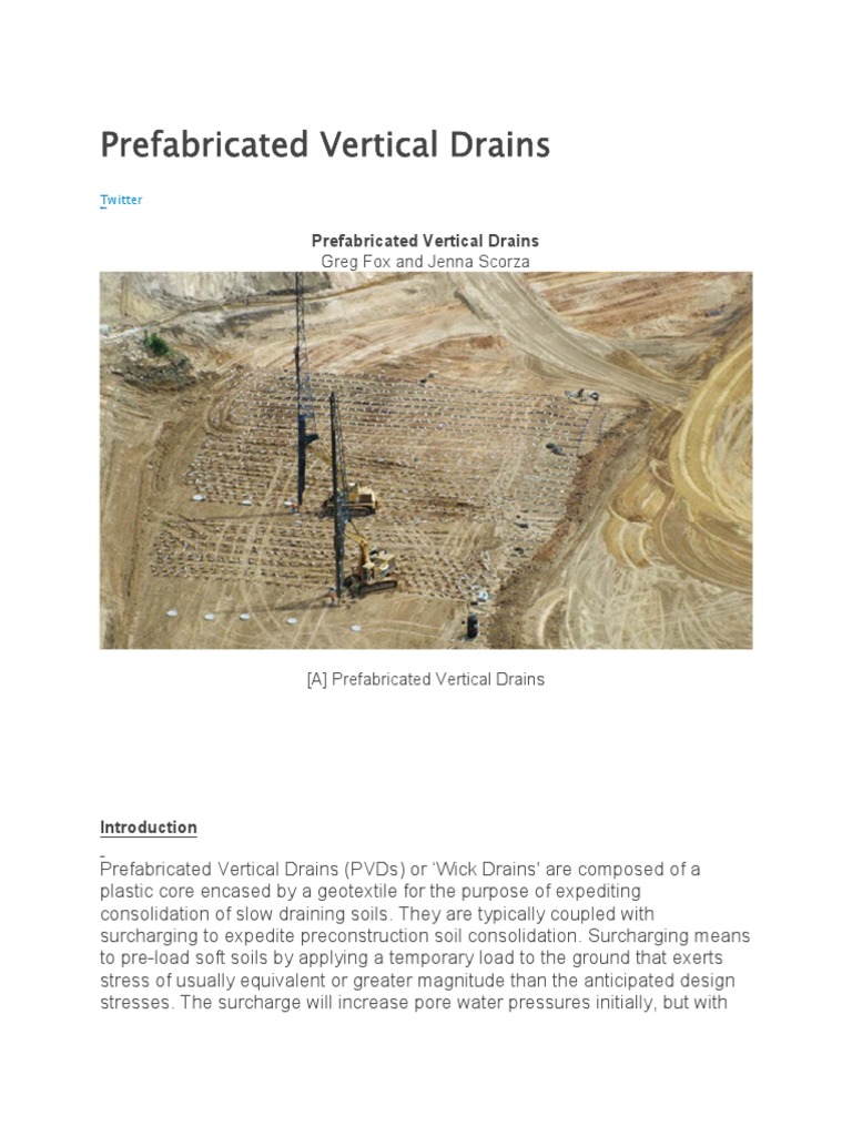 Prefabricated Vertical Drains Overview | PDF | Drainage | Soil