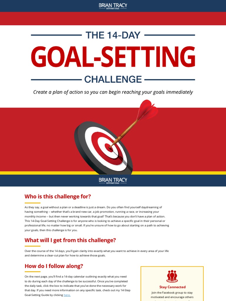 14 Day Goal Setting Challenge PDF | Download Free PDF | Goal Setting | Goal