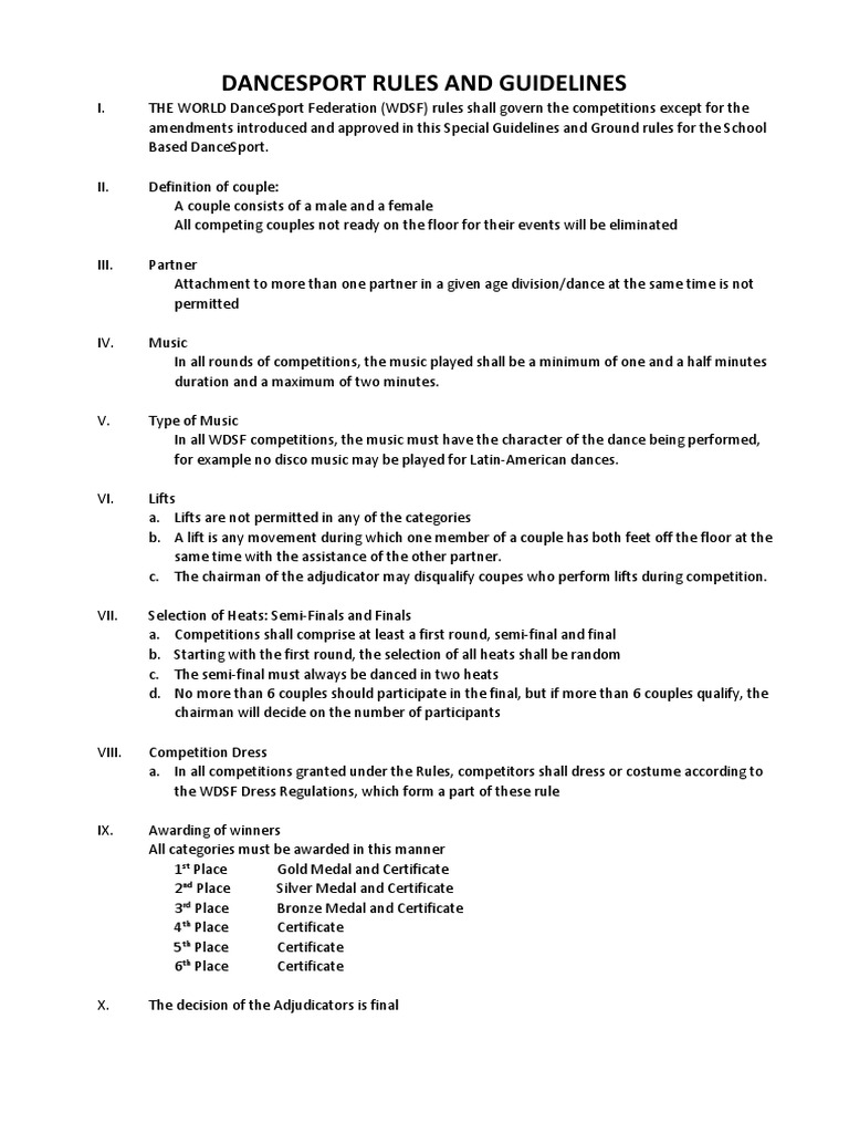 School DanceSport Guidelines | PDF