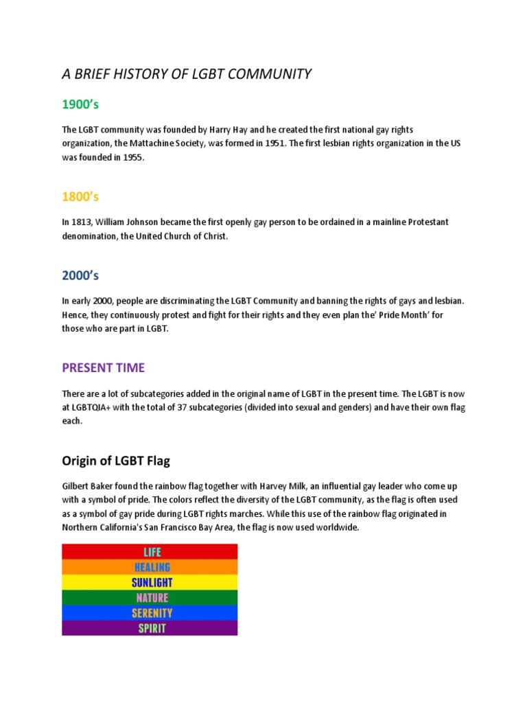 A Brief History of LGBT Community | PDF | Politics