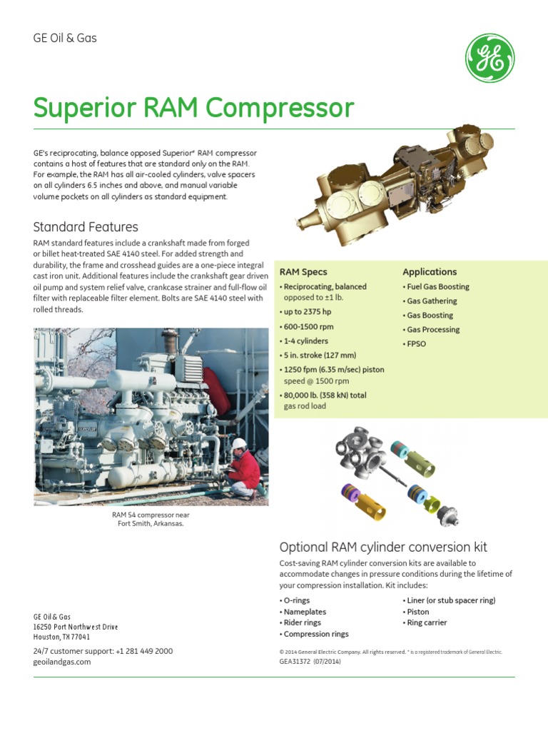 Superior RAM Compressor: Standard Features | PDF | Cylinder (Engine ...