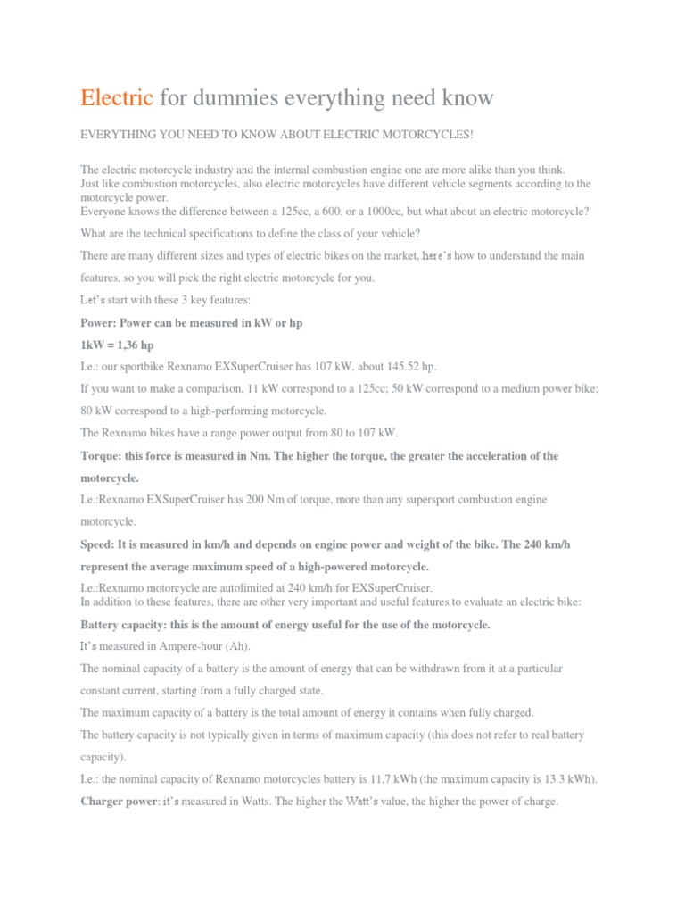 Electric: For Dummies Everything Need Know | PDF | Battery Charger ...