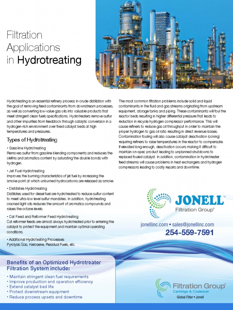 Filtration Applications in Hydrotreating | PDF | Gasoline | Oil Refinery