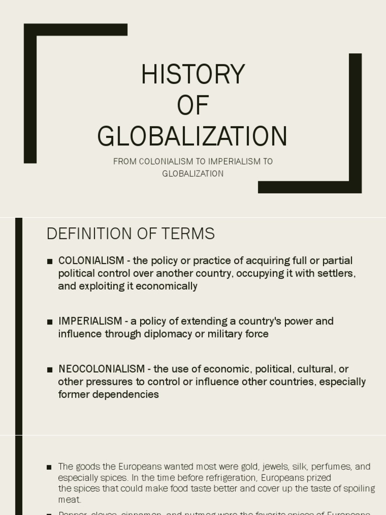 From Colonialism To Imperialism To Globalisation | PDF | International ...