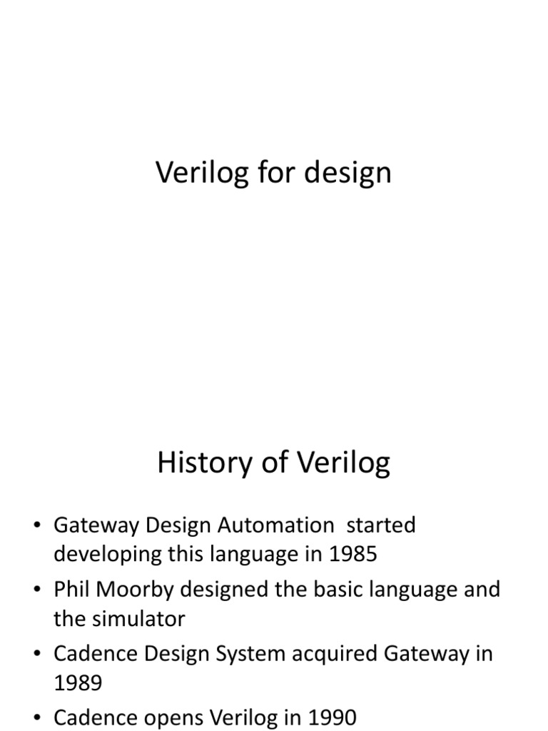 Verilog For Design | PDF | Hardware Description Language | Electronic Design