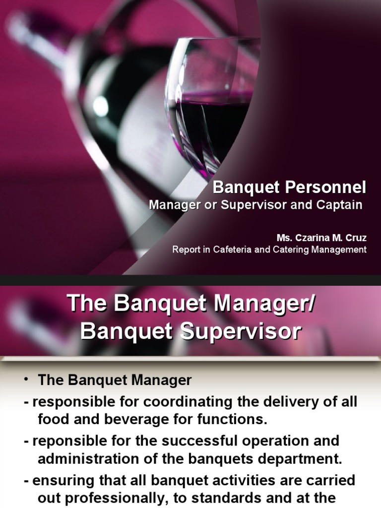 Banquet Personnel Roles and Responsibilities | PDF | Supervisor | Point ...