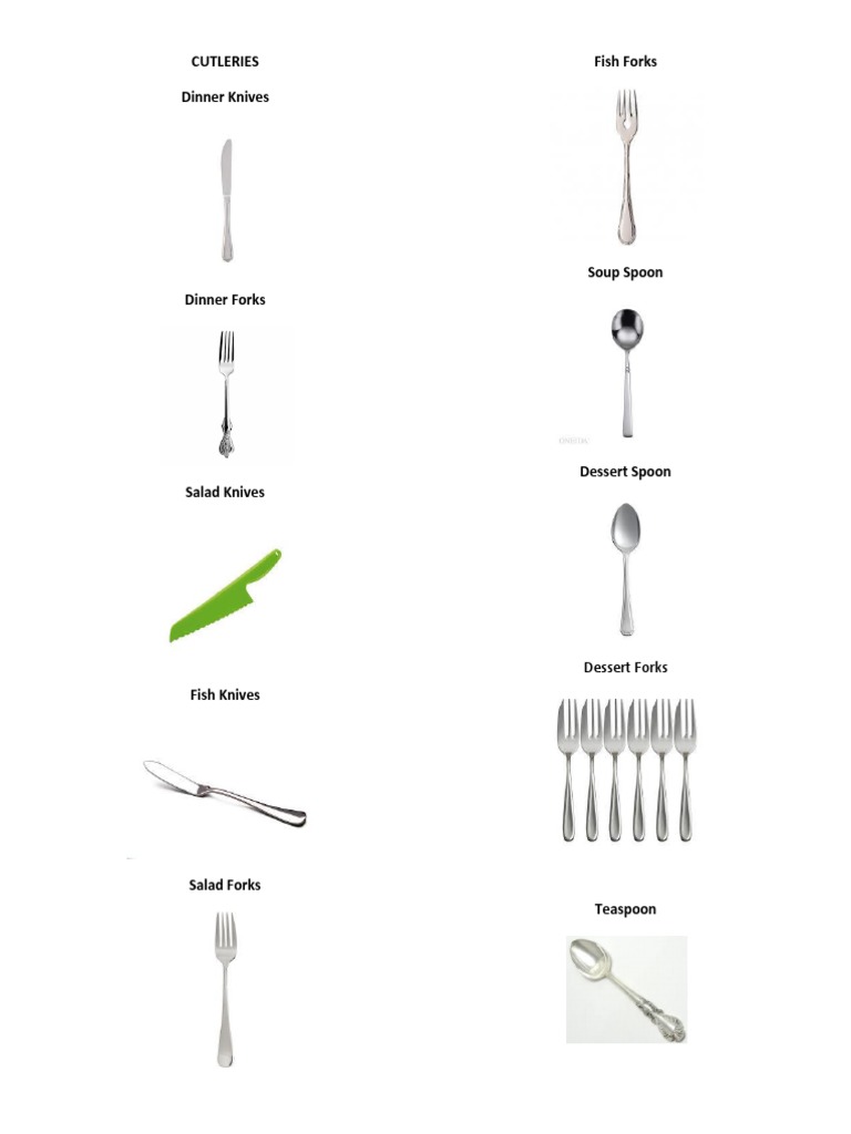 Cutleries Dinner Knives Fish Forks | PDF | Cooking, Food & Wine | Home ...
