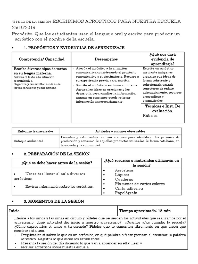 Acrósticos Creativos para Niños | PDF | Aprendizaje | Información