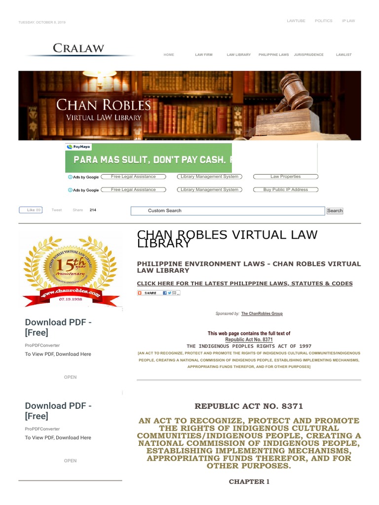Philippine Environment Laws - Chan Robles Virtual Law Library | PDF | Intellectual Property ...