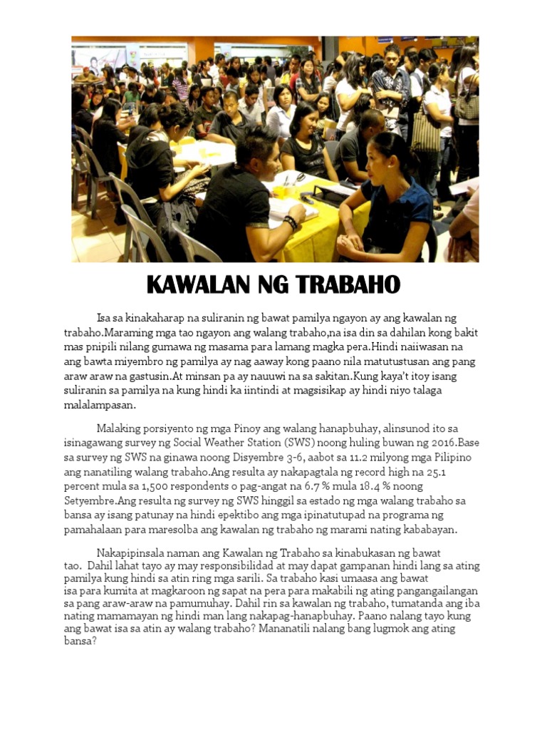 Kawalan NG Trabaho | PDF