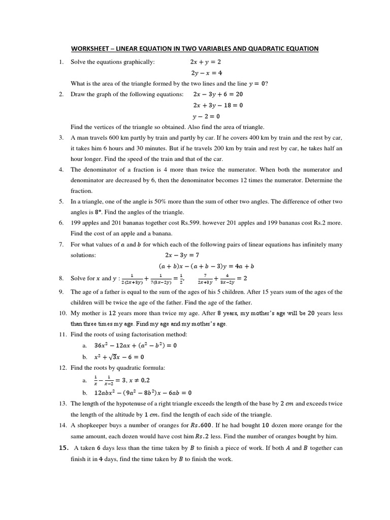 MGPS Worksheet | PDF | Triangle | Equations