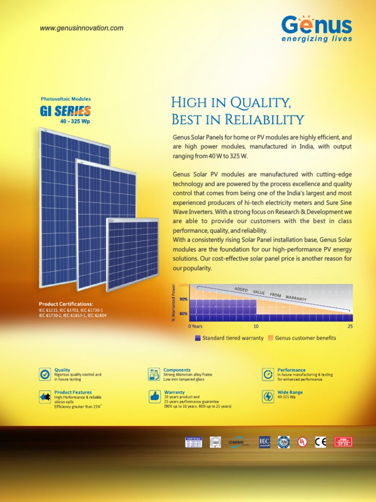 Genus Solar Panel | Download Free PDF | Solar Panel | Photovoltaic System