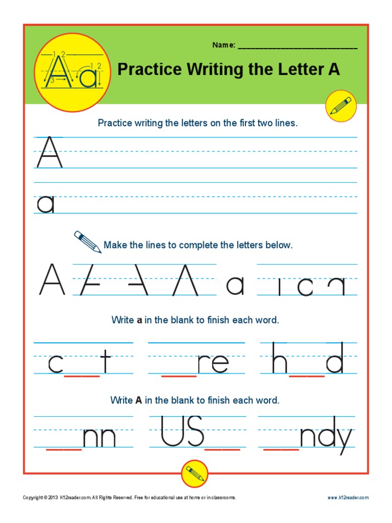 Practice Letter A | PDF