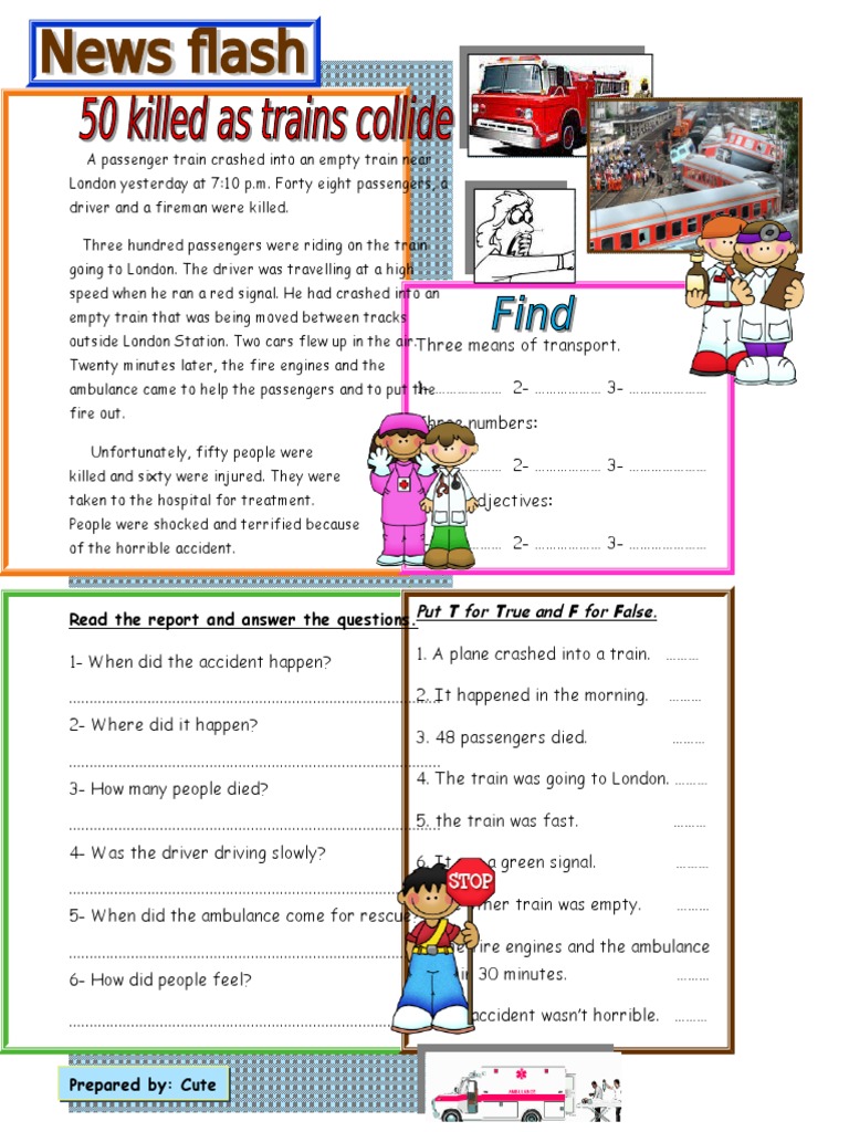 News Flash Reading Comprehension Exercises 12981 | PDF | Transport ...