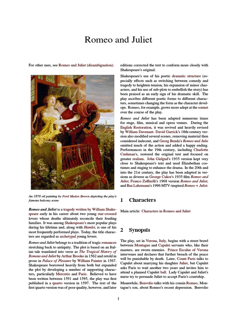 Overview of Romeo and Juliet Tragedy | PDF | Romeo And Juliet ...