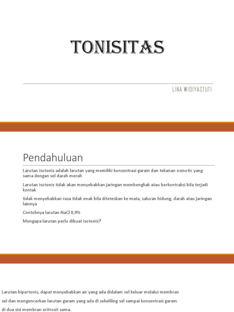 Pembuatan Larutan Isotonis NaCl | PDF | Metode & Bahan Ajar