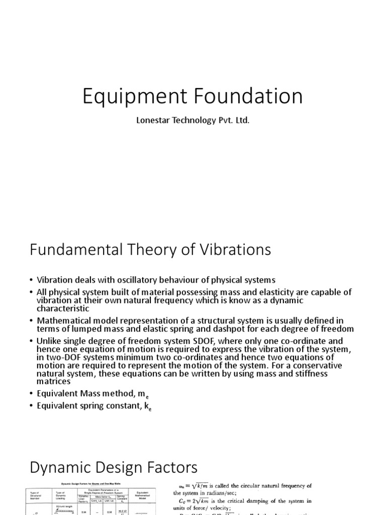 Equipment Foundation: Lonestar Technology Pvt. LTD | PDF