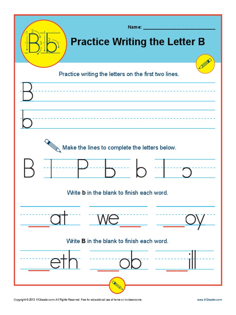 Practice Letter B