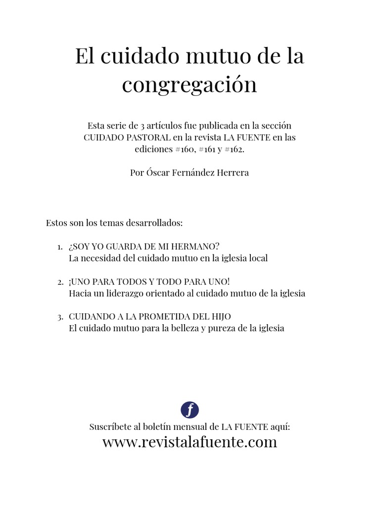 El Cuidado Mutuo de La Congregación | PDF | Cristo (título) | Misericordia