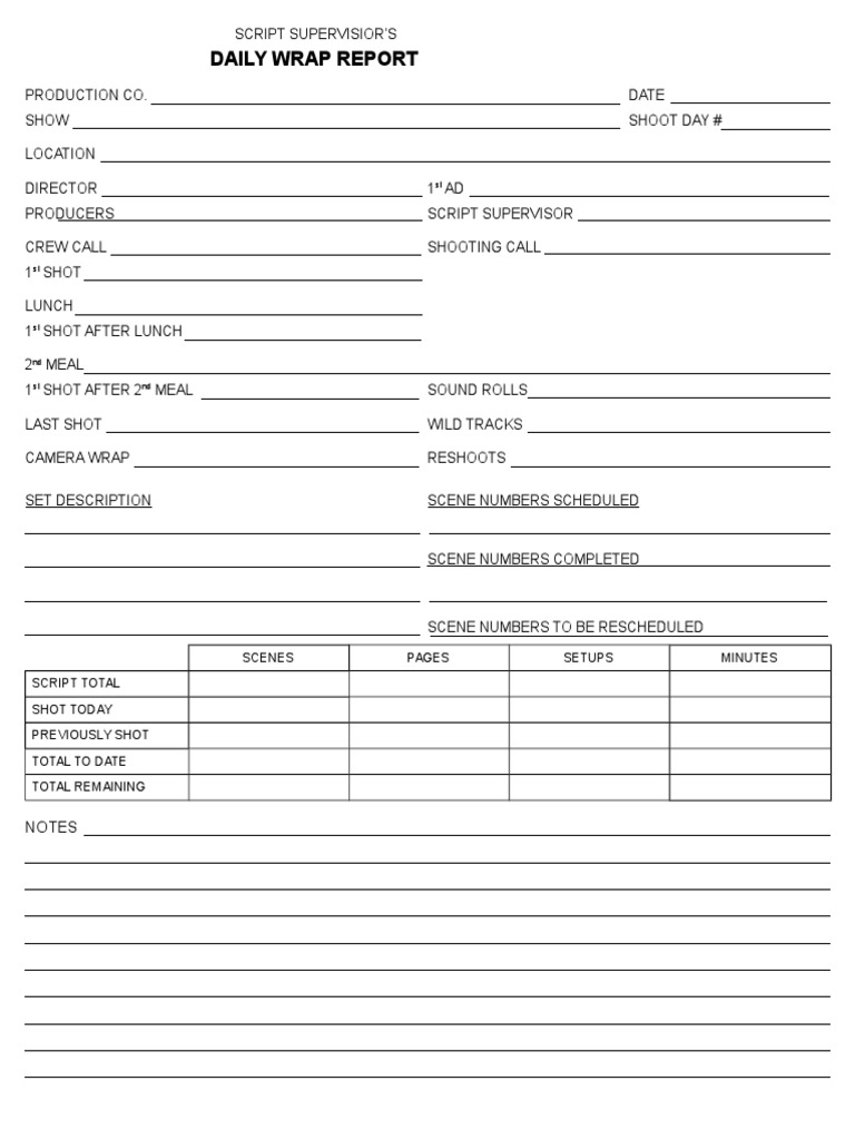 Script Supervisor | PDF