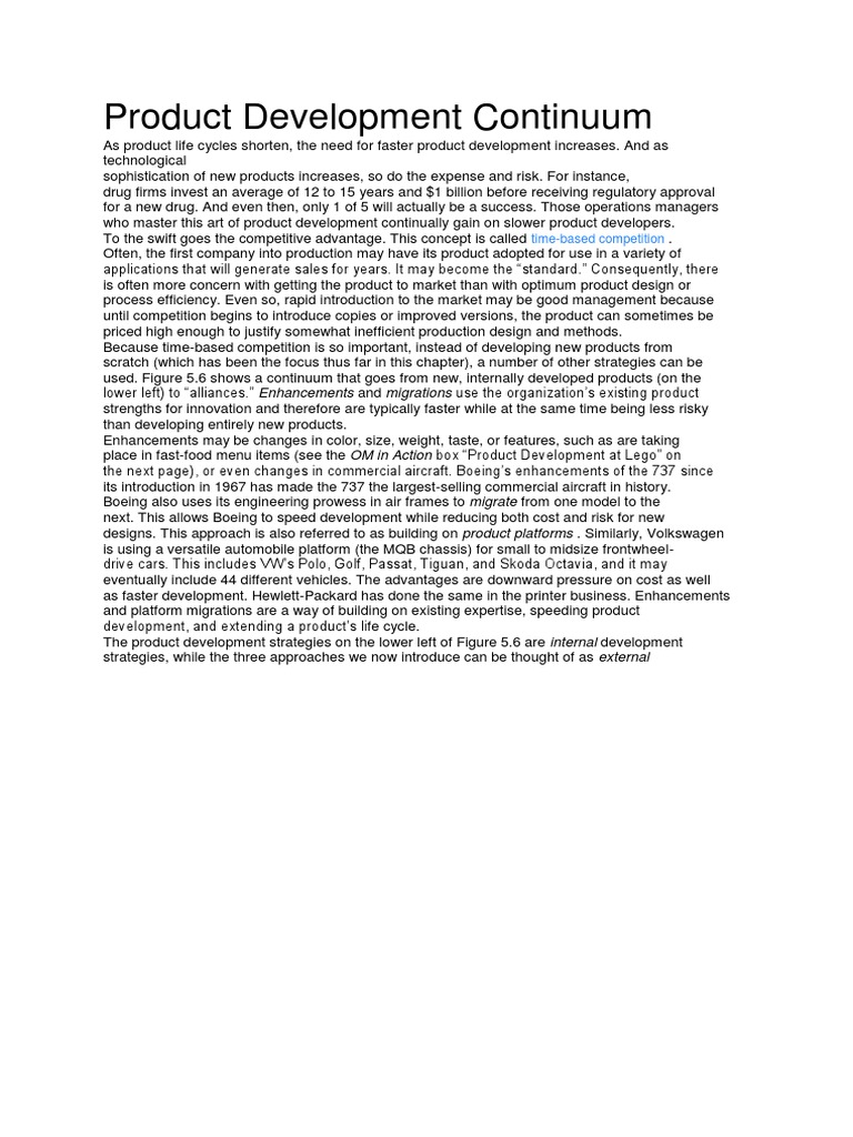 Product Development Continuum | PDF | New Product Development | Volkswagen