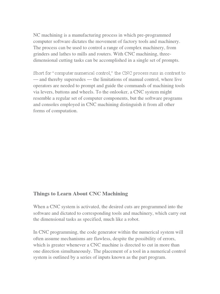 What Is CNC | PDF | Numerical Control | Control Theory