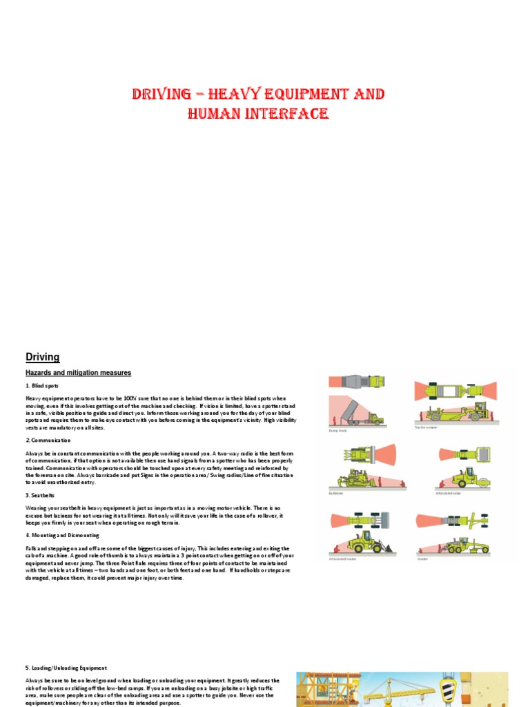 Heavy Equipment Safety Guidelines | PDF | Seat Belt | Traffic
