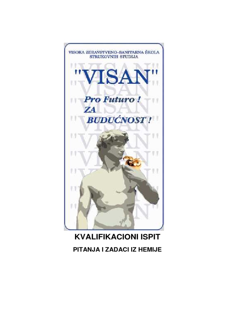 Pitanja I Odgovori Kvalifikacioni Ispit Iz Hemije | PDF