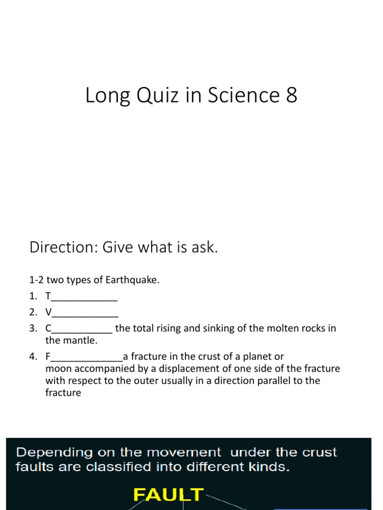 Long Quiz in Science 8 | PDF