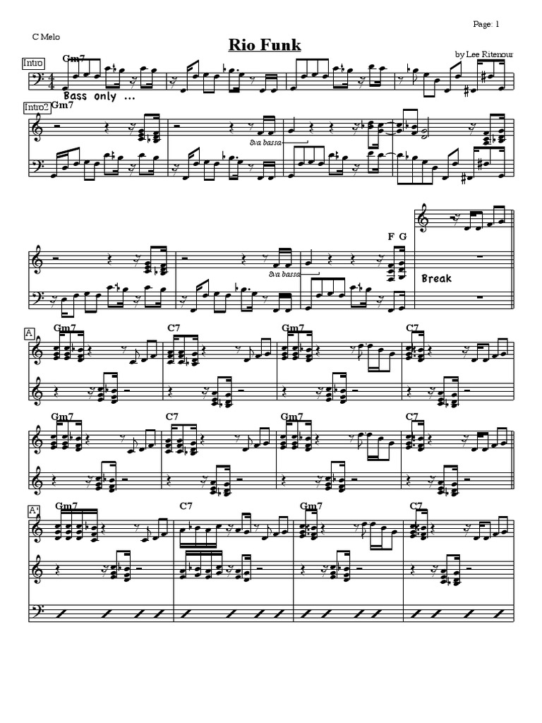 Rio Funk: Bass Only .. | PDF | Guitar Family Instruments | Guitars