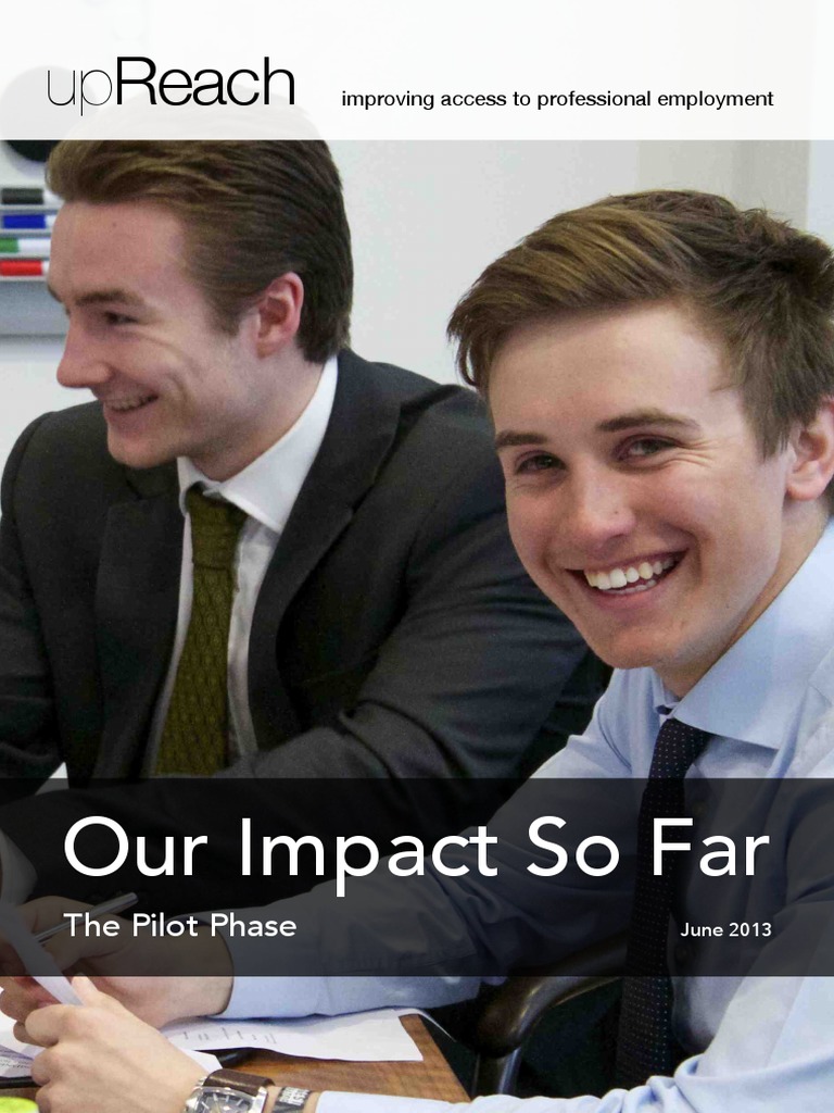 upReach Pilot Phase Impact Report | PDF | Mentorship | Employment