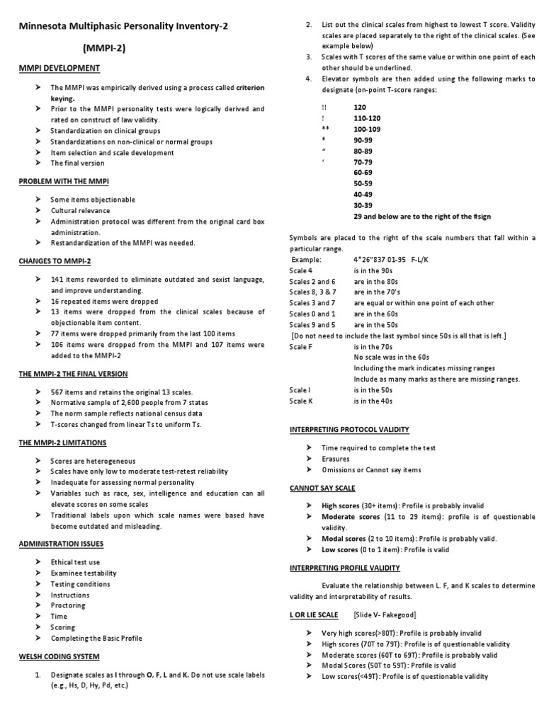 Minnesota Multiphasic Personality Inventory | PDF | Depression (Mood ...