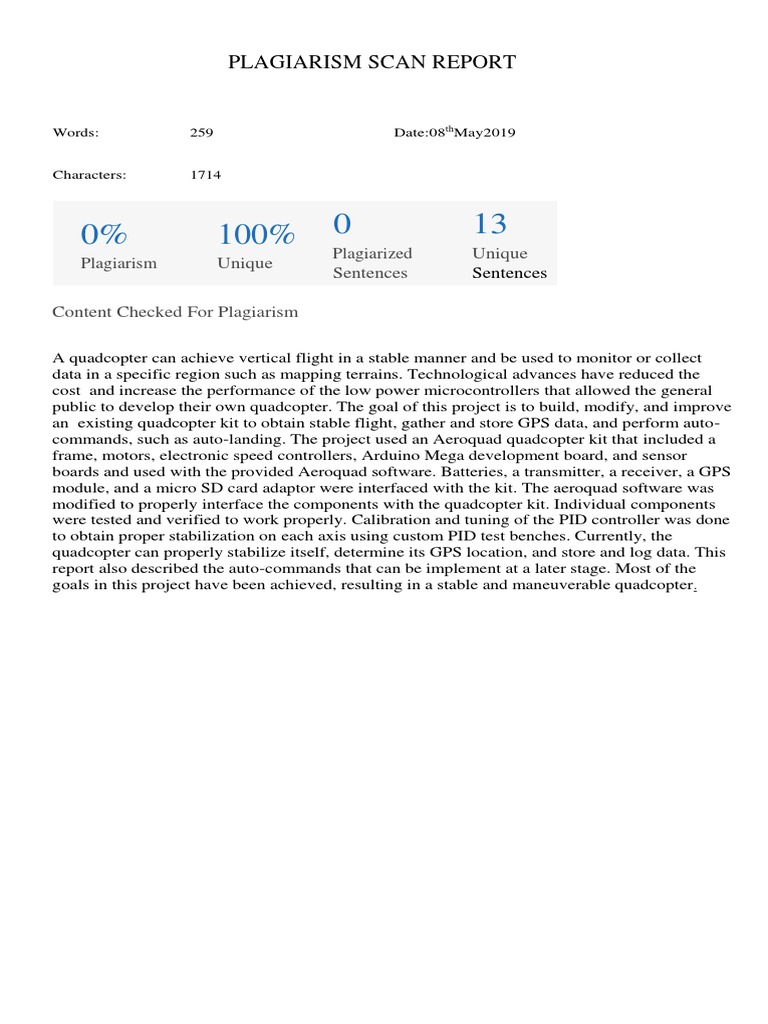 Plagiarism Scan Report: Unique Plagiarized Sentences Unique Plagiarism ...