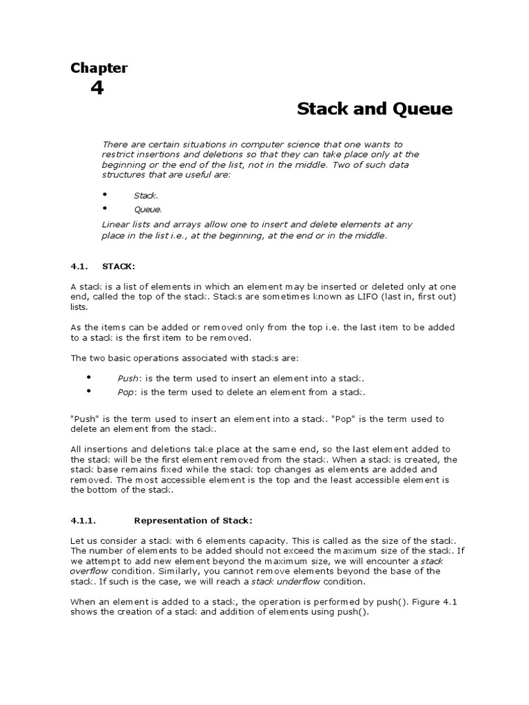 Stack and Queue | PDF | Mathematical Notation | Notation