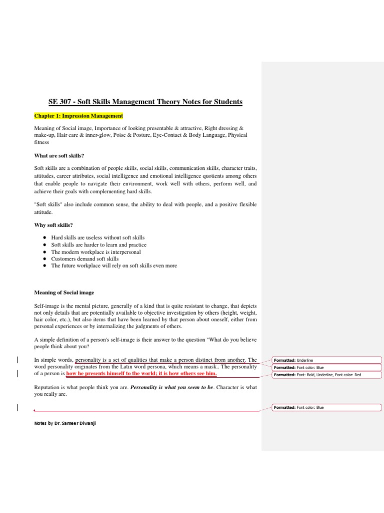 Soft Skills and Impression Management | PDF | Id | Personality Psychology