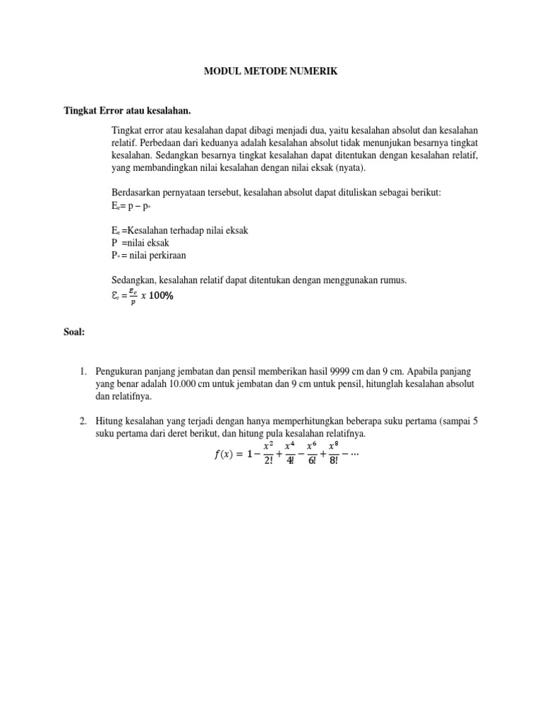 Modul Metode Numerik | PDF