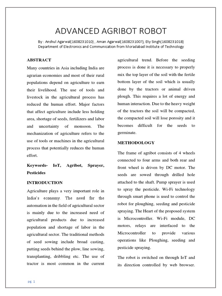 Design and Development of an IoT-Based Multipurpose Agricultural Robot ...