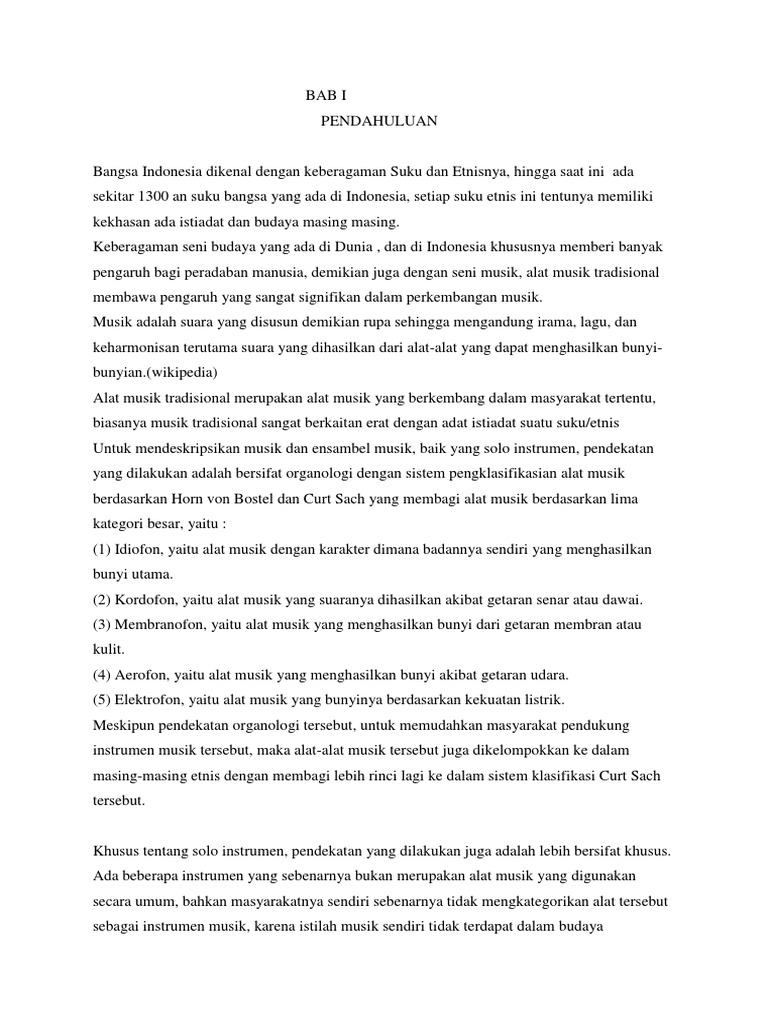 Alat Musik Tradisional Indonesia: Sasando dan Kecapi | PDF