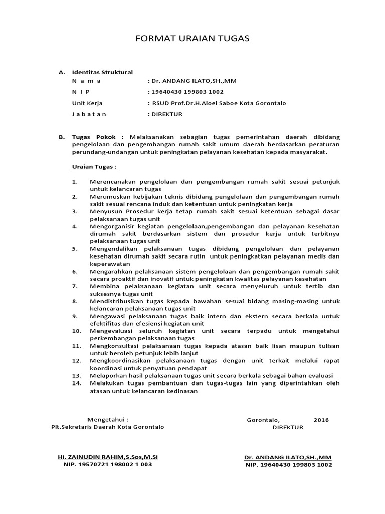 Format Uraian Tugas II | PDF