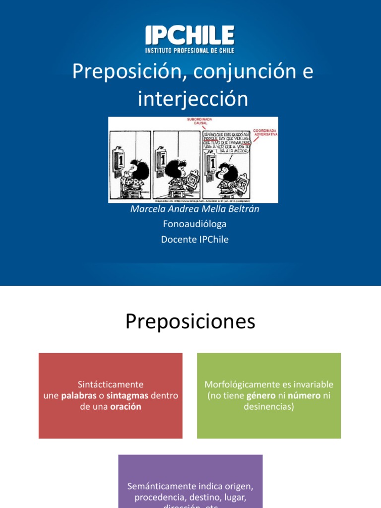 Preposiciones, Conjunciones e Interjecciones | PDF | Mecánica del ...